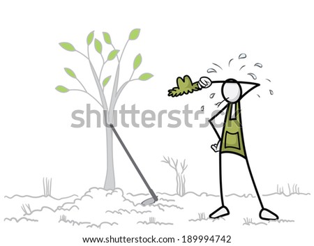 Farmer Stick Figure Working Stock Vector (Royalty Free) 189994742 ...