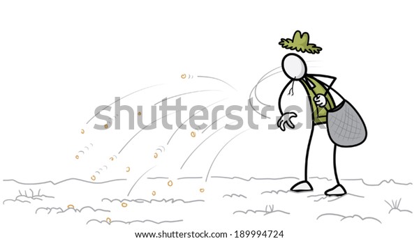 Farmer Stick Figure Working Stock Vector (Royalty Free) 189994724 ...