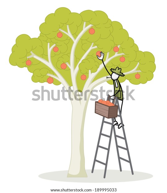 Farmer Stick Figure Working Stock Vector (Royalty Free) 189995033
