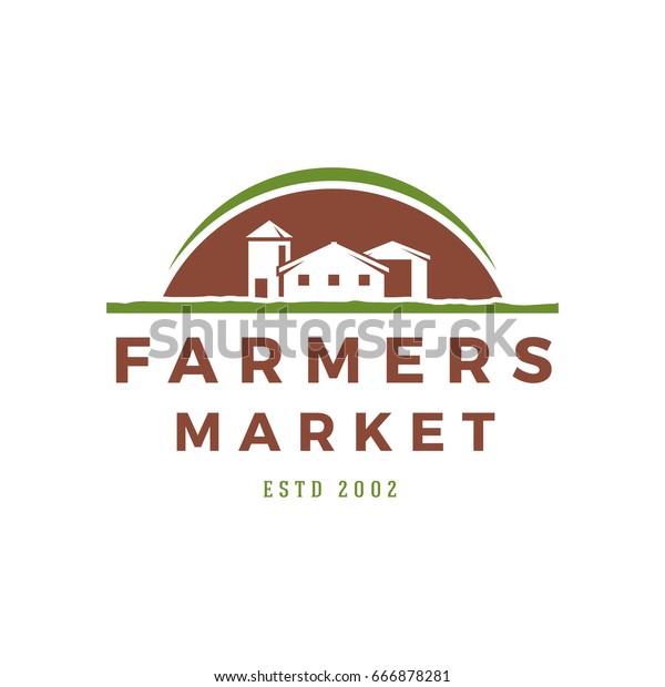 Farmers Market Logo Template Vector Illustration Stock Vector (Royalty ...