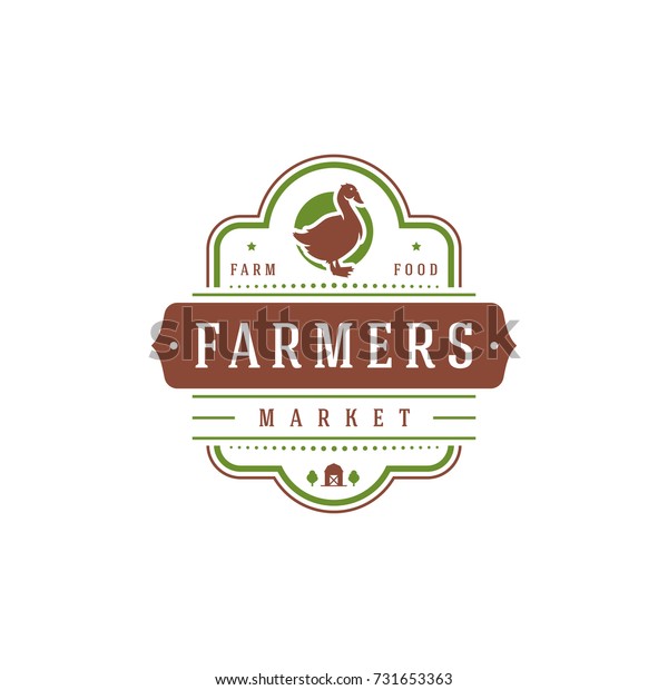 Farmers Market Logo Template Vector Illustration Stock Vector (Royalty ...