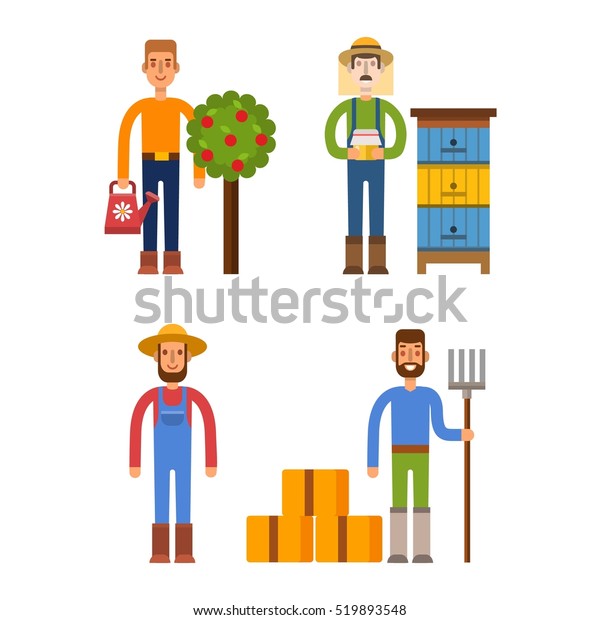 Farmers Vector Illustration Stock Vector (Royalty Free) 519893548 ...