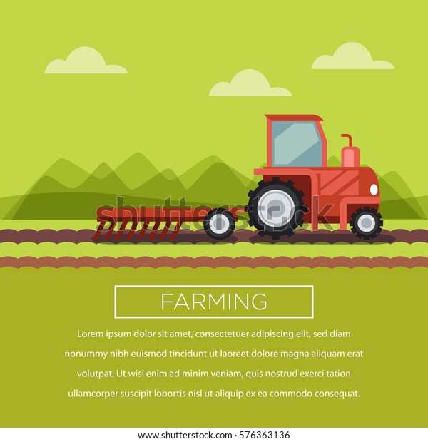 Farming Illustration Poster Flat Design Stock Vector (Royalty Free ...