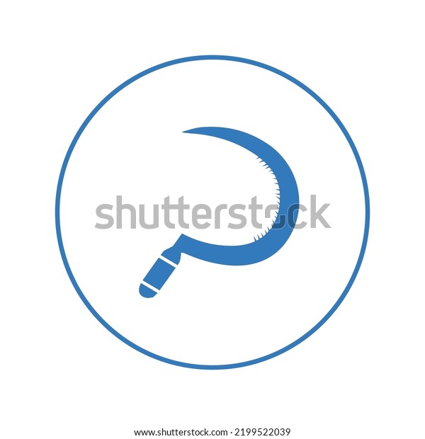 Farming Sickle Harvesting Tool Icon Circle Stock Vector (Royalty Free ...