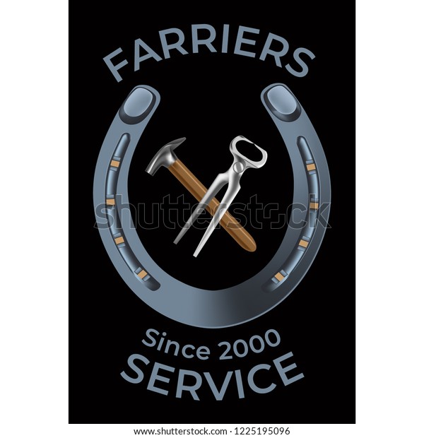 Farriers Services Logo Realistic Style Nippers Stock Vector (Royalty ...