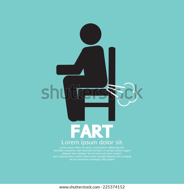 Farting Man On Chair Black Symbol Stock Vector (Royalty Free) 225374152