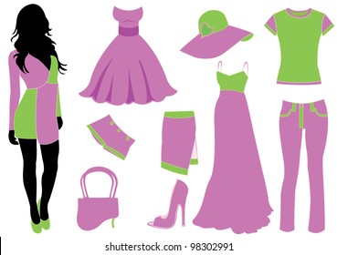 Cute Anime Chibi Girl Dressup Set Stock Vector (Royalty Free) 391951588 ...