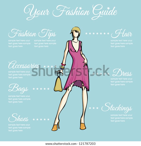 Fashion Design Female Models Template Fashion Stock Vector (Royalty ...