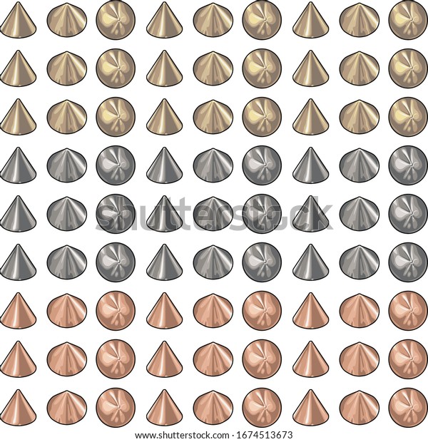 Fashion Elements Cone Metal Studs Vector Stock Vector (Royalty Free ...