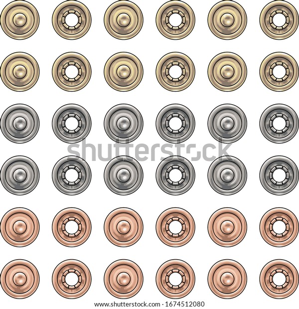 Fashion Elements Round Metal Snaps Vector Stock Vector (Royalty Free ...