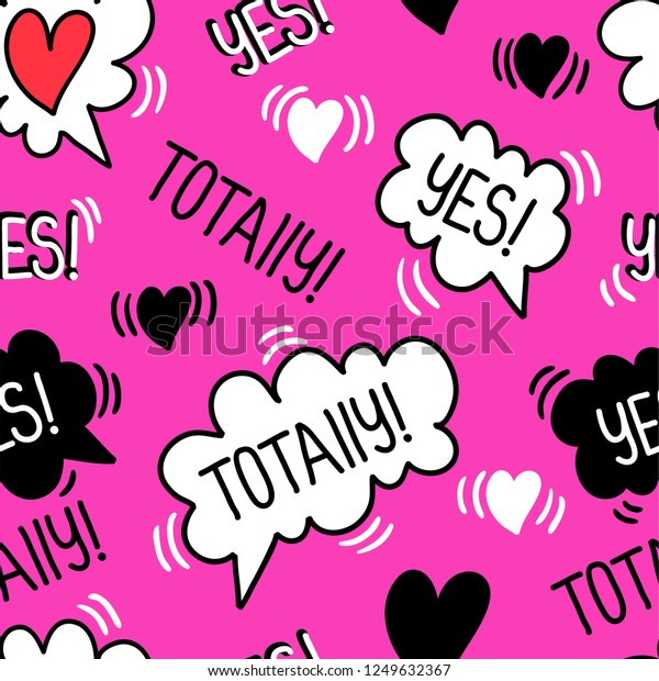 Fashion Girly Seamless Vector Pattern Romantic Stock Vector (Royalty ...