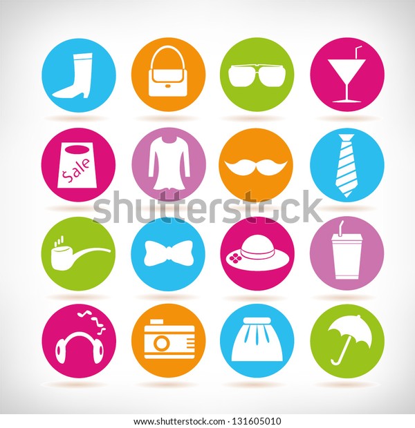 Fashion Icon Set : image vectorielle de stock (libre de droits) 131605010
