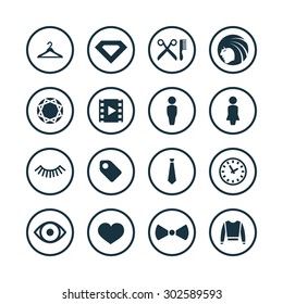 Fashion Icons Vector Set Stock Vector (Royalty Free) 302589593 ...