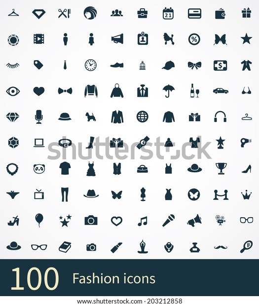 Fashion Icons Vector Set Stock Vector (Royalty Free) 203212858 ...