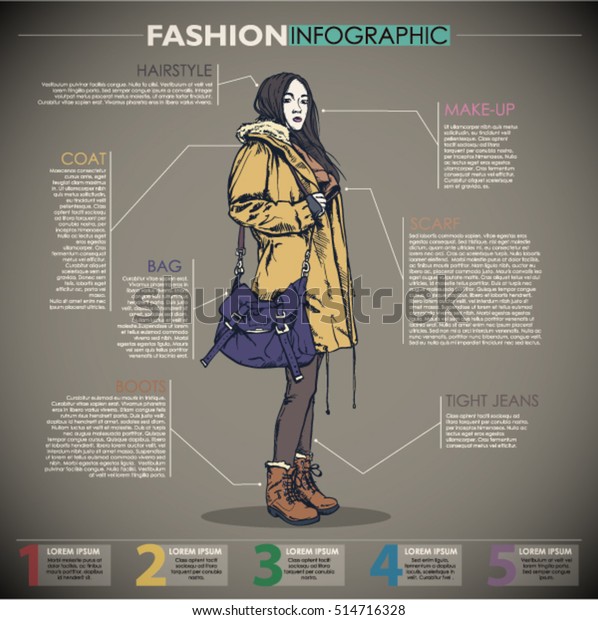 Fashion Infographic Model Text Vector Collection Stock Vector (Royalty ...