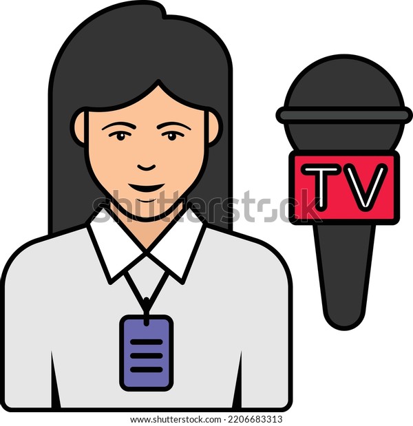 Fashion Journalist Giving Interview Vector Color Stock Vector (Royalty ...