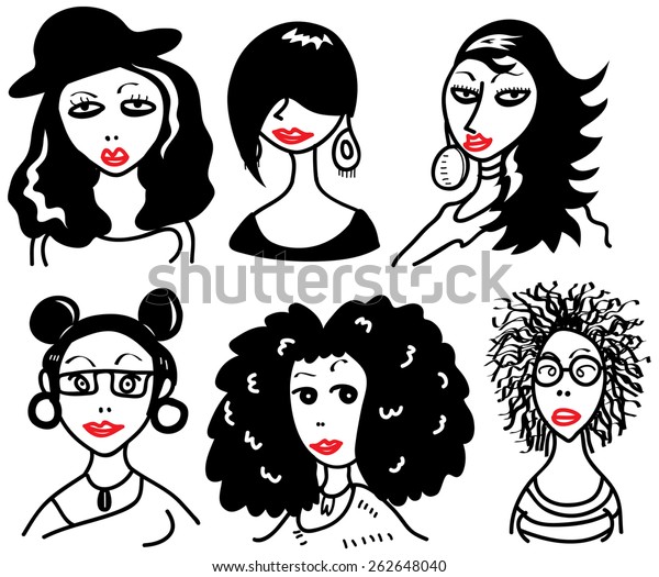Fashion Model Doodle Style Stock Vector (Royalty Free) 262648040 ...