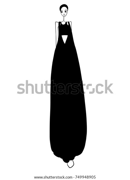 Fashion Model Woman Posing Vector Illustration Stock Vector (Royalty ...