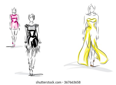 Fashion Modelsvector Illustration Stock Vector (Royalty Free) 367663658 ...