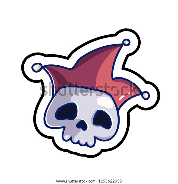 Fashion Patch Skull Badge Jester Hat Stock Vector (Royalty Free ...