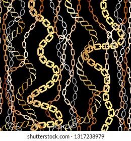 Cute Gold Chain Texture Seamless Flat: vector de stock (libre de ...