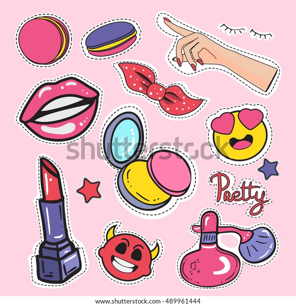 Vector De Stock (libre De Regalías) Sobre Fashion Stickers Patches Set