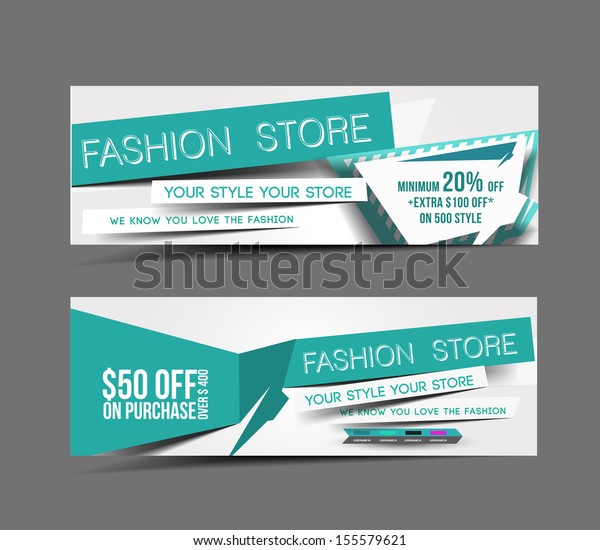 Fashion Store Web Banner Header Layout Stock Vector (Royalty Free ...