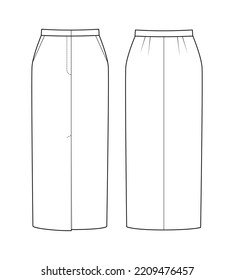 Fashion Technical Drawing Front Slit Front Stock Vector (Royalty Free ...