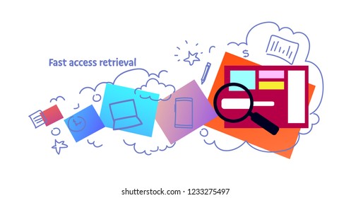 Fast Access Retrieval Concept Sketch Doodle Stock Vector (Royalty Free ...