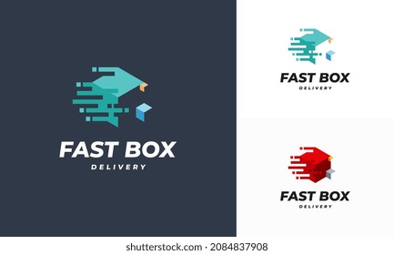 Fast Box Delivery Logo Designs Concept Stock Vector (Royalty Free ...