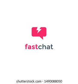 Fast Chat Logo Template Design Stock Vector (Royalty Free) 1490088050 ...