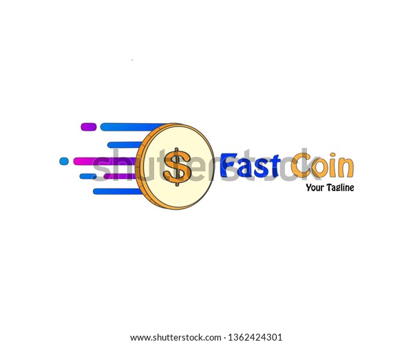 Fast Coin Logo Design Template Stock Vector (Royalty Free) 1362424301 ...