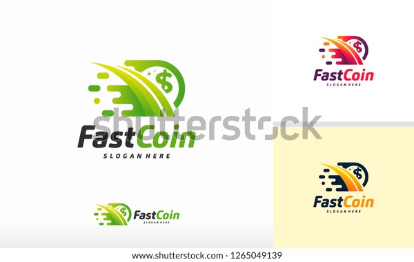 Fast Coin Logo Designs Concept Vector: เวกเตอร์สต็อก (ปลอดค่าลิขสิทธิ์ ...