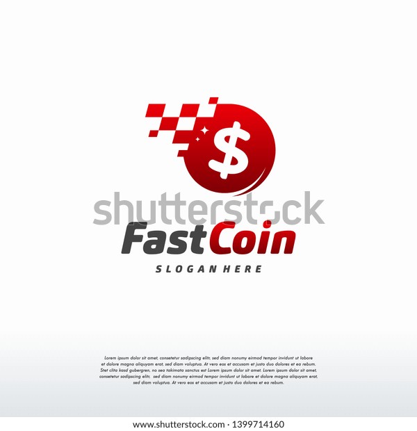Fast Coin Logo Racing Flag Designs Stock Vector (Royalty Free) 1399714160