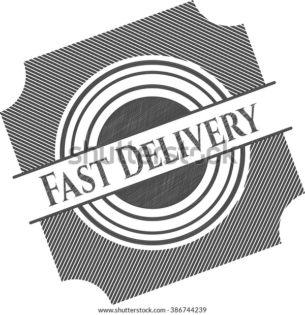 Fast Delivery Emblem Draw Pencil Effect Stock Vector (Royalty Free ...