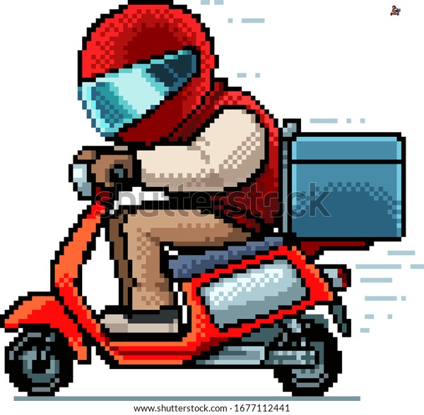 Fast Delivery Pixel Art Icon Delivery Stock Vector (Royalty Free ...