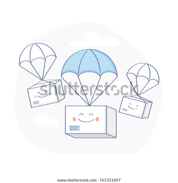 Fast Delivery Service Parcels Delivery Happy Stock Vector (Royalty Free ...