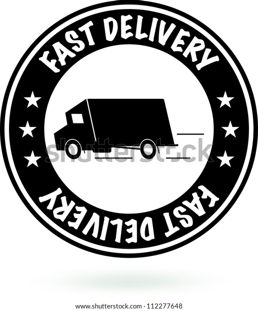 Fast Delivery Sign Round Black Stamp Stock Vector (Royalty Free ...