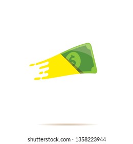 Fast Dollar Money Transfer Flat Icon Stock Vector (Royalty Free ...