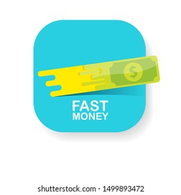 Fast Dollar Money Transfer Flat Icon Stock Vector (Royalty Free ...
