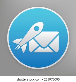 Fast Email Design Icon On Blue Stock Vector (Royalty Free) 285975095 ...