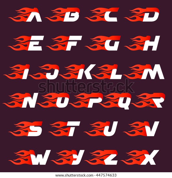 Fast Fire Alphabet Letters Logo On Stock Vector (Royalty Free ...