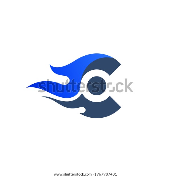 Fast Fire Logo Letter C Icon Stock Vector (Royalty Free) 1967987431 ...