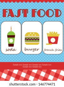 Fast Food Card Design Vector Illustration Stock Vector (Royalty Free ...
