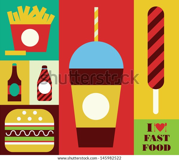 Fast Food Card Design Vector Illustration Stock Vector (Royalty Free ...