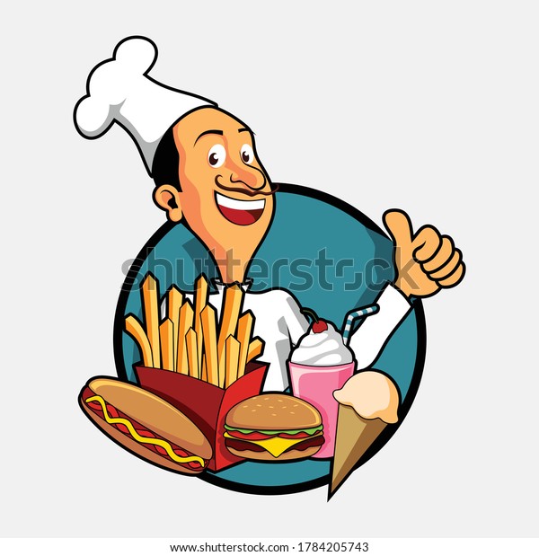 Fast Food Chef Illustration Vector Stock Vector (Royalty Free ...