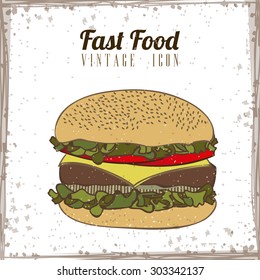 Burger Bar Vector Hand Drawn Burger Stock Vector (Royalty Free) 709646254