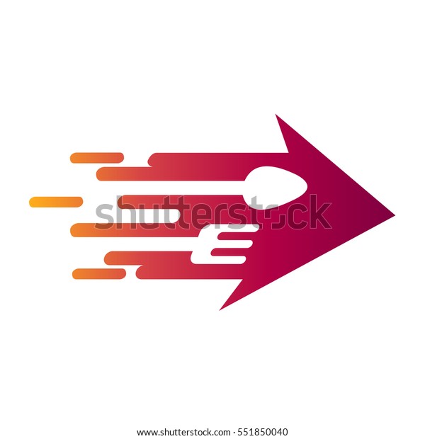 Fast Food Logo Fast Arrow Spoon Stock Vector (Royalty Free) 551850040