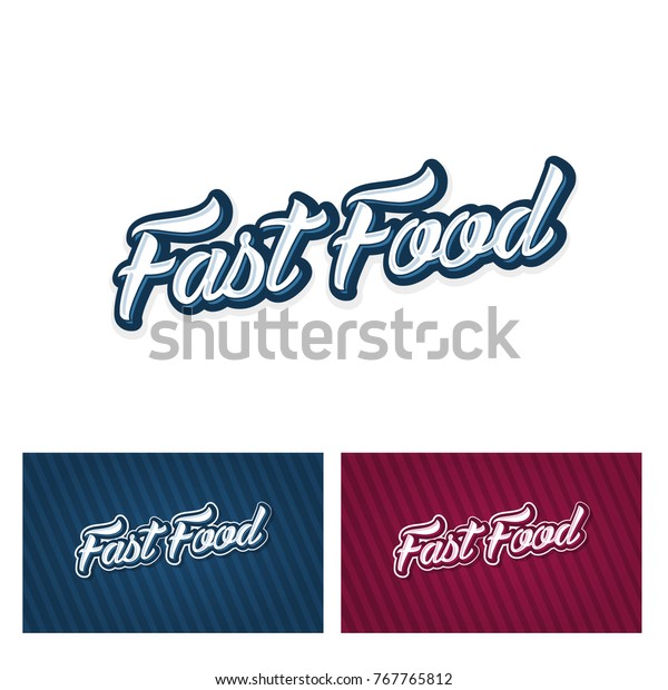 Fast Food Logo Typography Font Texture Stock Vector (Royalty Free ...