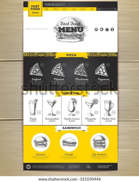 Fast Food Menu Concept Web Site 스톡 벡터(로열티 프리) 321030446 | Shutterstock
